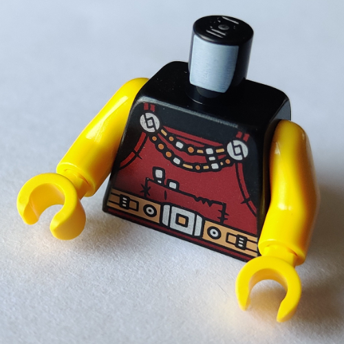 LEGO PART 973c01h01pr6824 Torso, Dark Red Apron, Bead Necklace, Medium ...
