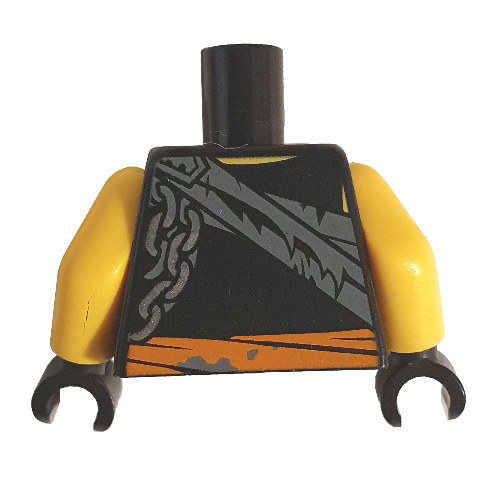 LEGO PART 973c01h03pr4378 Torso Shirt, Torn, Chain, Belt, Buckle Print ...