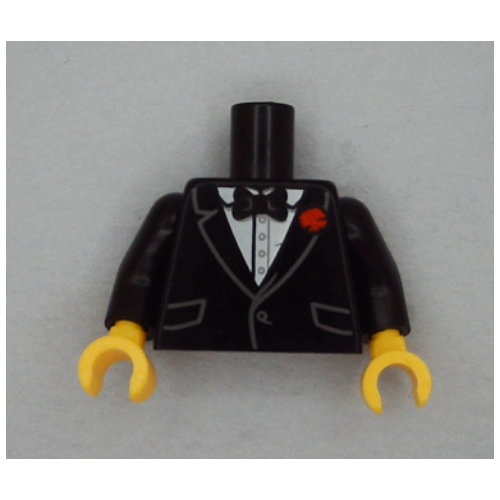 LEGO PART 973c03h01pr0005 Torso Jacket, White Shirt, Black Bow Tie, Red ...