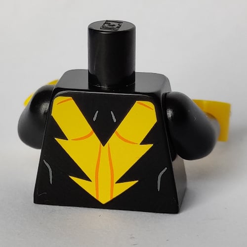 LEGO PART 973c03h01pr4073 Torso Muscles, "V", Yellow Lightning Print ...