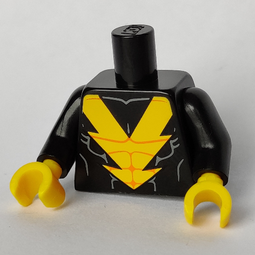 LEGO PART 973c03h01pr4073 Torso Muscles, "V", Yellow Lightning Print ...