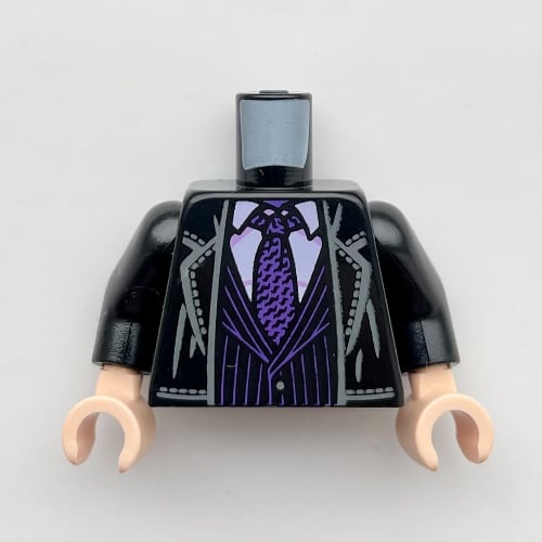 LEGO PART 973c03h02pr5770 Torso Coat, Open over Dark Purple Pinstripe ...