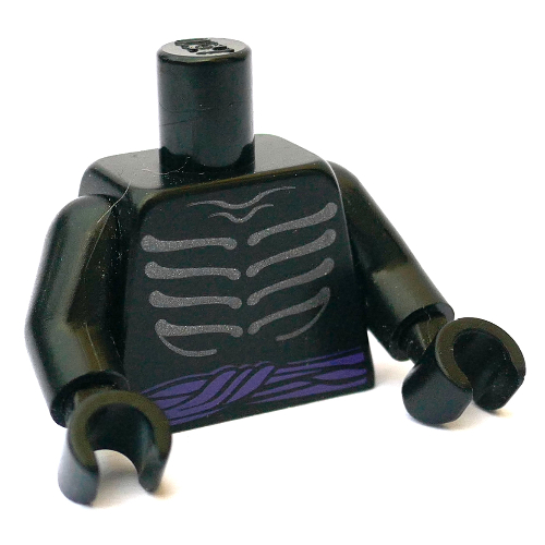 LEGO PART 973c03h03pr1741 Torso Muscles and Purple Belt Print, Black ...