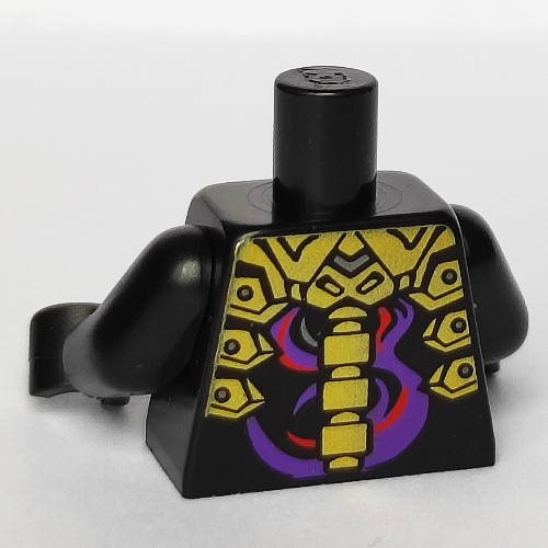 LEGO PART 973c03h03pr2683 Torso Gold Skeleton Print, Black Arms and ...