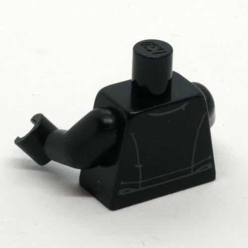LEGO PART 973c03h03pr3158 Torso Uniform with Gray Lines Print, Black ...