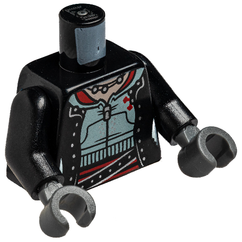 LEGO PART 973c03h03pr5999 Torso Jacket, Open over Sand Green Hoodie ...