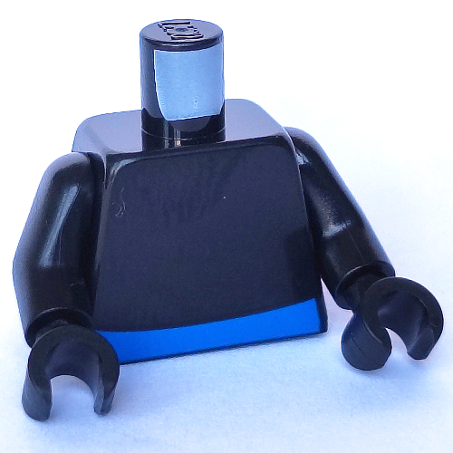 LEGO PART 973c03h03pr6467 Torso, Blue Pants print, Black Arms and Hands ...