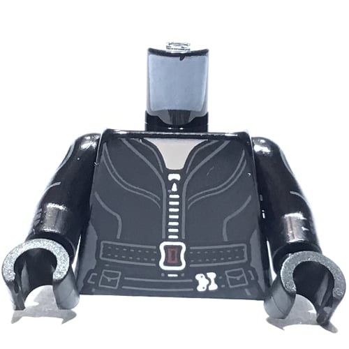 LEGO PART 973c03h03pr6482 Torso Jacket, Zipper, Black Belt, SHIELD Logo ...