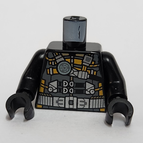 LEGO PART 973c03h03pr6803 Torso, Dark Bluish Grey Tactical Vest, Bright ...