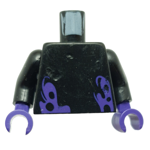 LEGO PART 973c03h09pr4502 Torso Dark Purple Spots Print, Black Arms ...