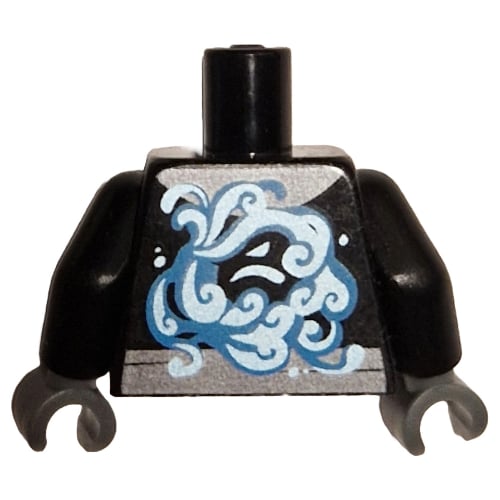 LEGO PART 973c03h12pr1809 Torso Robe with Pearl Titanium Sash and Water ...