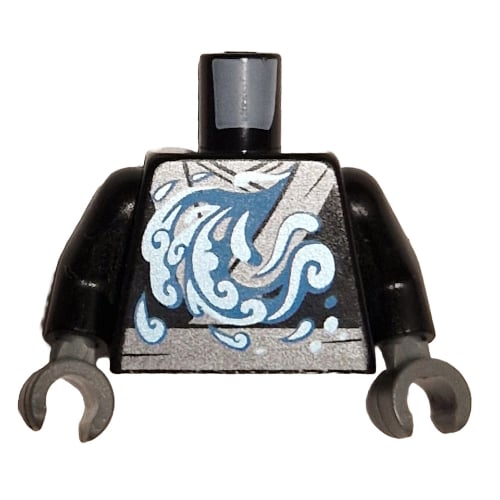 LEGO PART 973c03h12pr1809 Torso Robe with Pearl Titanium Sash and Water ...