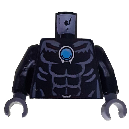 LEGO PART 973c03h12pr2236 Torso Muscles and Chi Orb Print, Black Arms ...