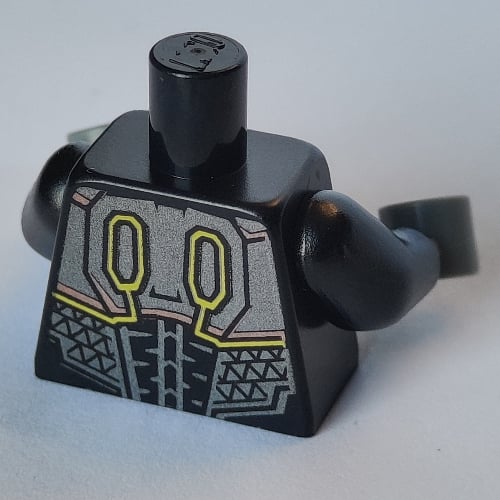 LEGO PART 973c03h12pr4855 Torso Armor Pearl Titanium Plates with Copper ...