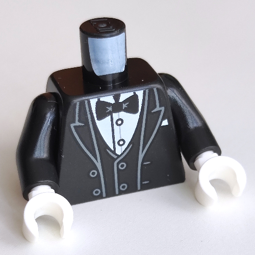 LEGO PART 973c03h27pr6564 Torso Jacket, Tuxedo, White Shirt, Black Bow ...