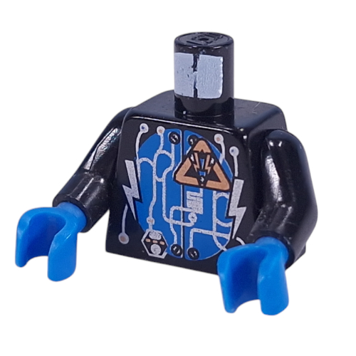 LEGO PART 973c03h28pr0092 Torso Insectoids Silver Circuitry, Lightning ...