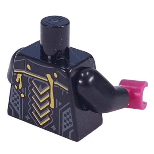 LEGO PART 973c03h37pr7119 Torso, Magenta/Bright Light Yellow Lines ...