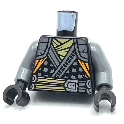 LEGO PART 973c14h03pr0003 Torso Robe, Light Bluish Grey Trim, Tan Belt ...