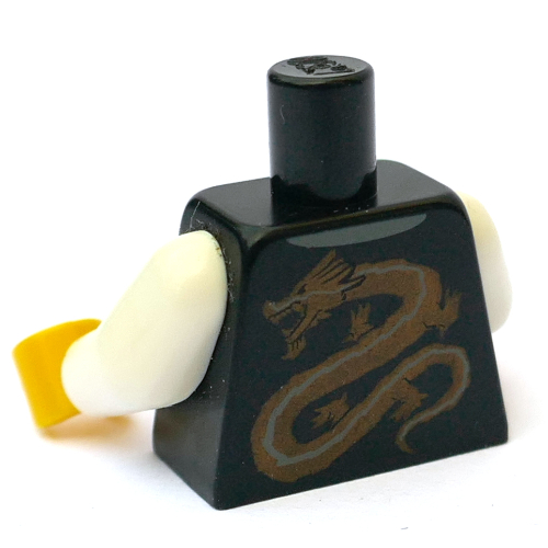LEGO PART 973c27h01pr1806 Torso Robe, Gold Asian Characters / Dragon ...