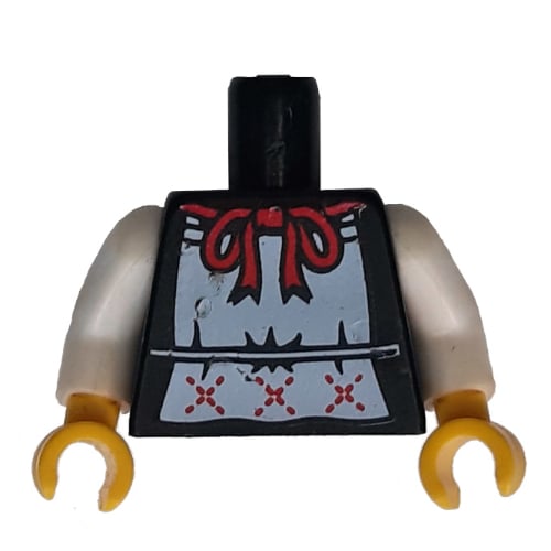 LEGO PART 973c27h01pr2033 Torso White Apron with Red Ribbon Print ...