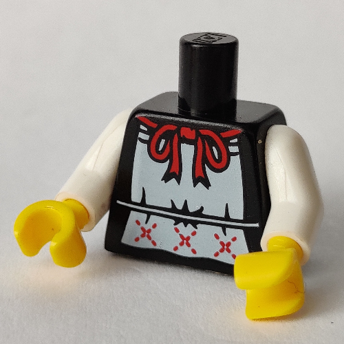 LEGO PART 973c27h01pr2033 Torso White Apron with Red Ribbon Print ...