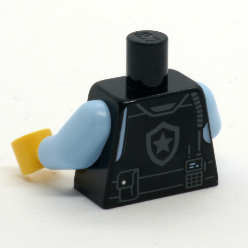 LEGO PART 973c29h01pr6885 Torso, Police Uniform, Black Vest, Silver ...