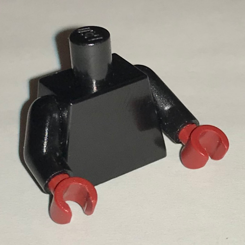 LEGO PART 973c03h10 Torso, Black Arms, Dark Red Hands [Plain ...