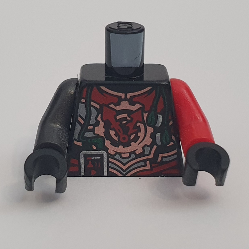 LEGO PART 973e047pr3682 Torso, Odd Arms, Armor with Red and Copper ...