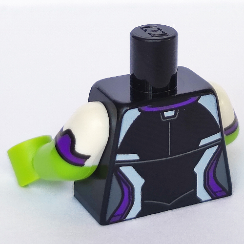 LEGO PART 973g27c18h18pr0001 Torso, Dark Purple/Black/White Armor print ...