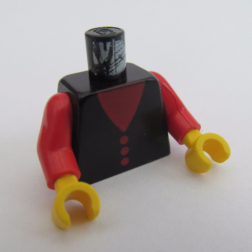 LEGO PART 973c22h01pr0017 Torso V-Neck with Red Neck and Buttons Print ...