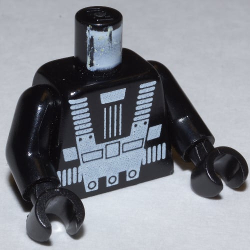 LEGO PART 973c03h03pr0052 Torso Space Suit, Blacktron I Print, Black ...