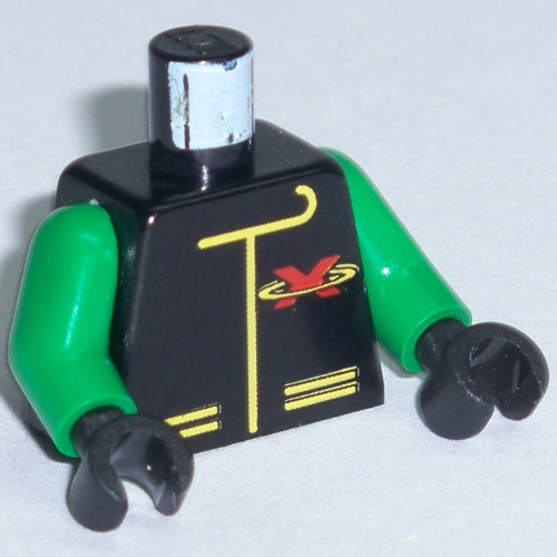 LEGO PART 973c31h03pr0008 Torso Extreme Team Jacket with Red X Logo on ...