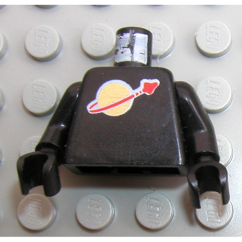 LEGO PART 973c03h03pr0090 Torso Classic Space Logo Print, Black Arms ...