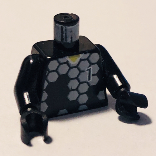 LEGO PART 973c03h03pr0166 Torso Soccer Goalie Gray Hexagons and '1 ...