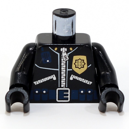 LEGO PART 973c03h03pr0289 Torso Police Leather Jacket, Gold Badge ...
