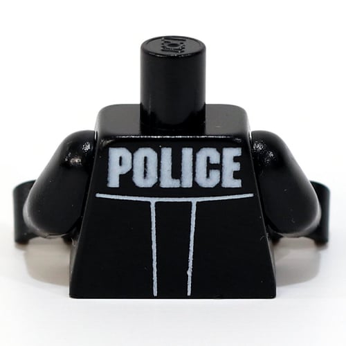 LEGO PART 973c03h03pr0289 Torso Police Leather Jacket, Gold Badge ...