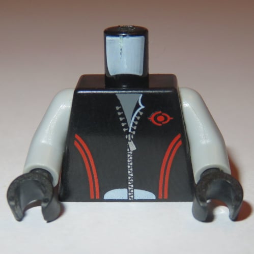 LEGO PART 973c14h03pr1575 Torso Leather Jacket with Zip, Red Lines and ...