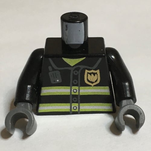 LEGO PART 973c03h12pr1667 Torso Fire Uniform, Badge, Stripes and Radio ...
