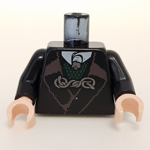 LEGO PART 973c03h02pr1672 Torso Jacket with Dark Green Vest and Silver ...