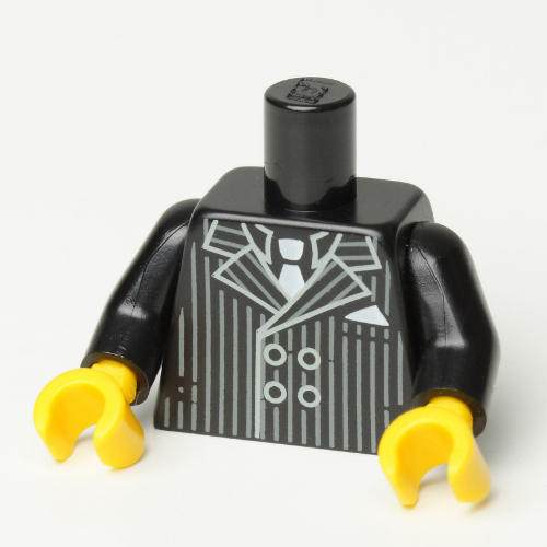 LEGO PART 973c03h01pr1833 Torso Pinstriped Suit Jacket and White Tie ...