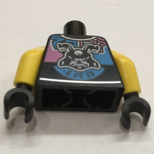 LEGO PART 973c01h03pr1869 Torso Jacket, Dark Bluish Gray Buckles and ...