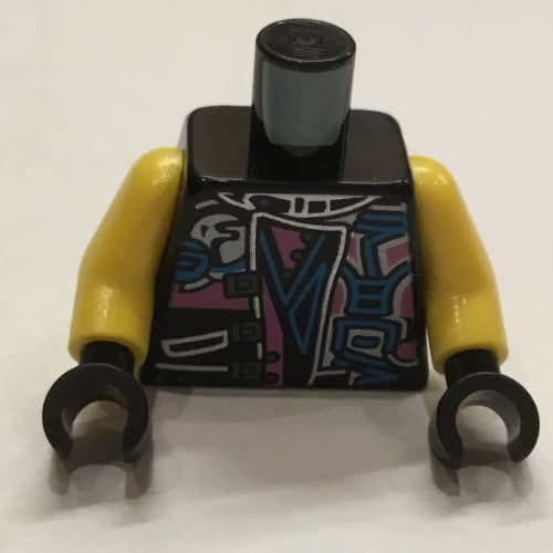 LEGO PART 973c01h03pr1869 Torso Jacket, Dark Bluish Gray Buckles and ...