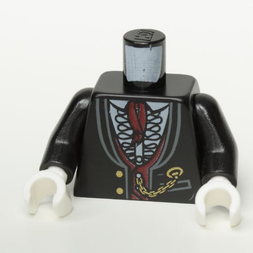 LEGO PART 973c03h27pr2100 Torso Jacket Formal with Dark Red Vest and ...
