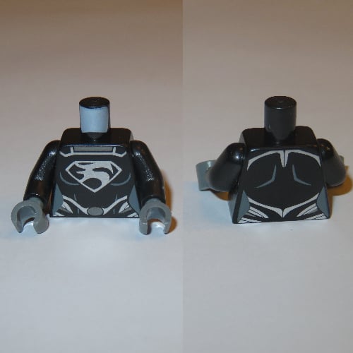 LEGO PART 973c03h12pr2377 Torso Shirt with Faora Silver Chest Emblem ...