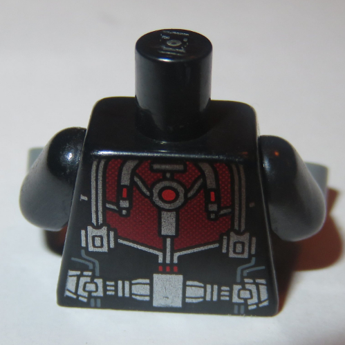 LEGO PART 973c03h12pr3088 Torso Jumpsuit with Dark Red Panel, Silver ...