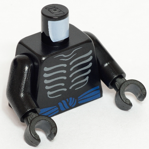 LEGO PART 973c03h03pr3949 Torso Gray Skeleton Ribs and Dark Blue Waist ...