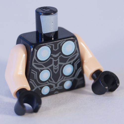 LEGO PART 973c02h03pr4252 Torso Armor, 6 Silver Circles Print (Thor ...