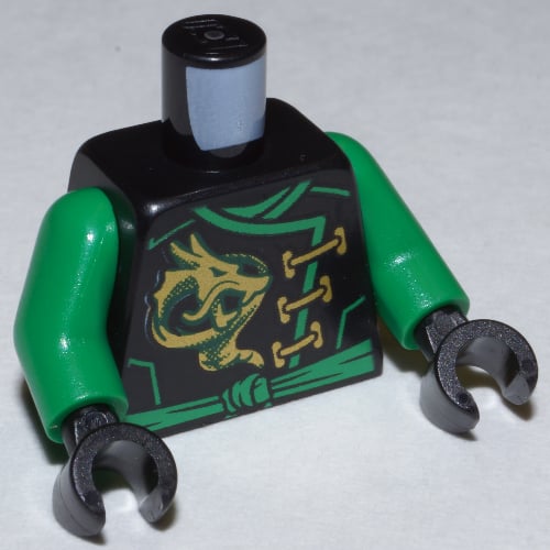 LEGO PART 973c31h03pr9999 Torso Robe with Gold Clasps, Dragon, Green ...