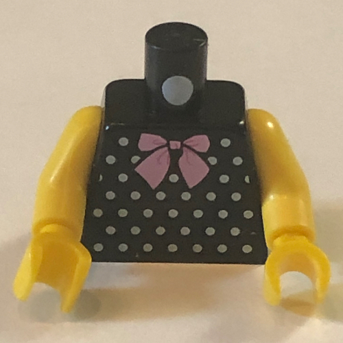 LEGO PART 973c01h01pr9702 Torso with Bright Pink Bow Tie, White Polka ...