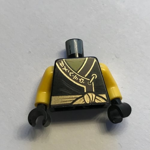 LEGO PART 973c01h03pr9753 Torso Robe, Dark Brown Trim, Gold Asian ...